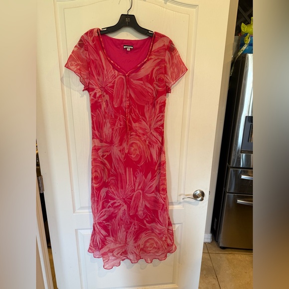 believe... | Dresses | Believe Vintage 9s Carrie Pink Floral Chiffon ...